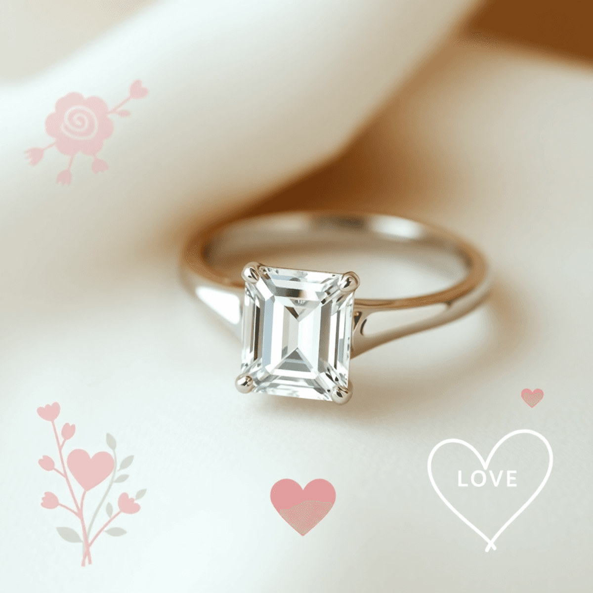 Custom Engraving Ideas That Complement Emerald Cut Diamond Rings ...