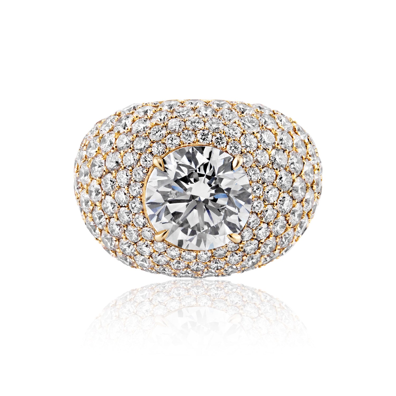Shawn 16 Carat K VS2 Round Brilliant Diamond Chandelier Engagement Rin
